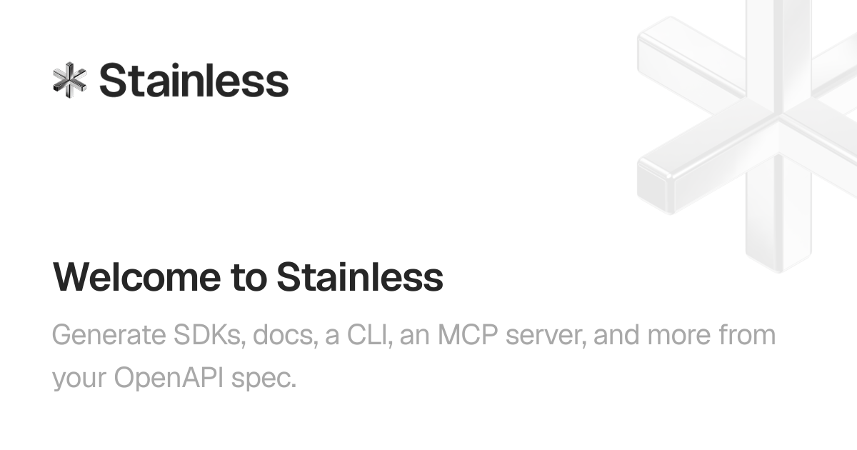 Quickstart docs | Stainless SDKs